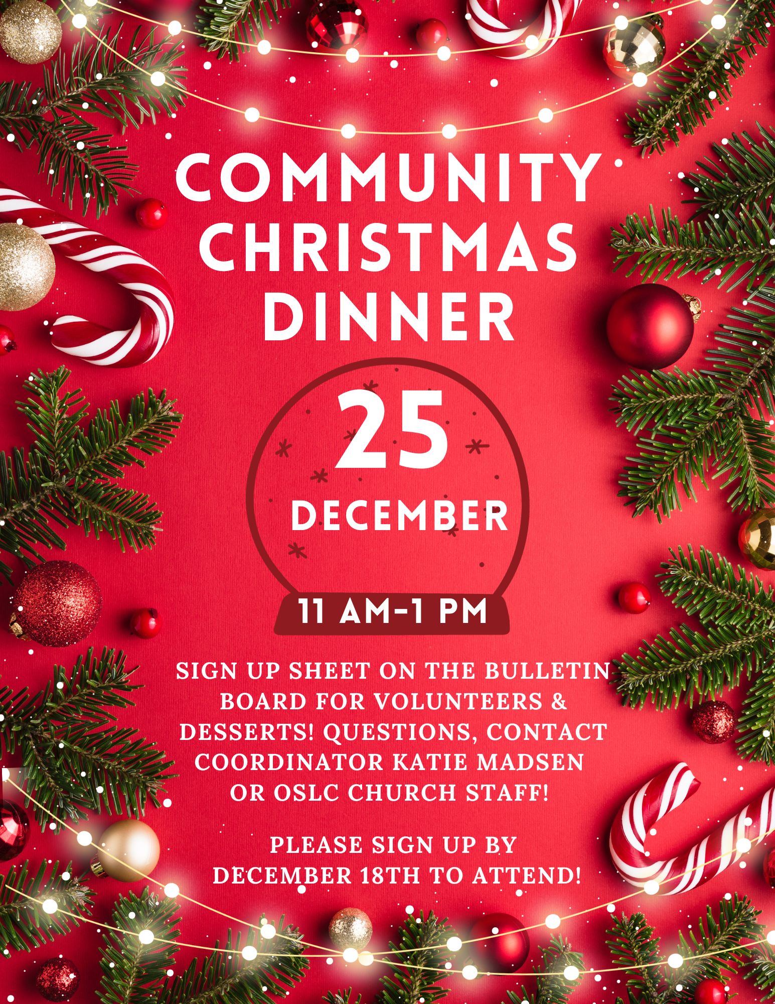 COMMUNITY CHRISTMAS DINNER (1) – Our Saviour's Lutheran Audubon, Iowa
